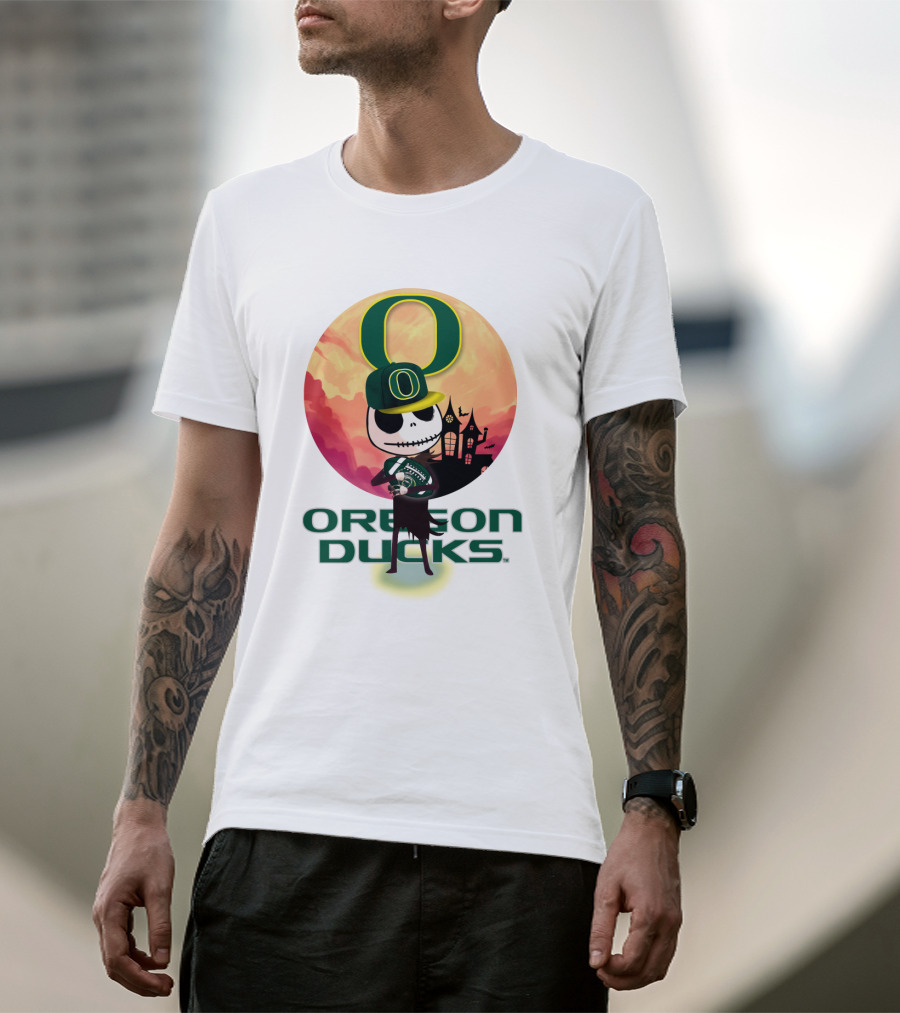 Oregon Ducks Halloween Skeleton O T-Shirt