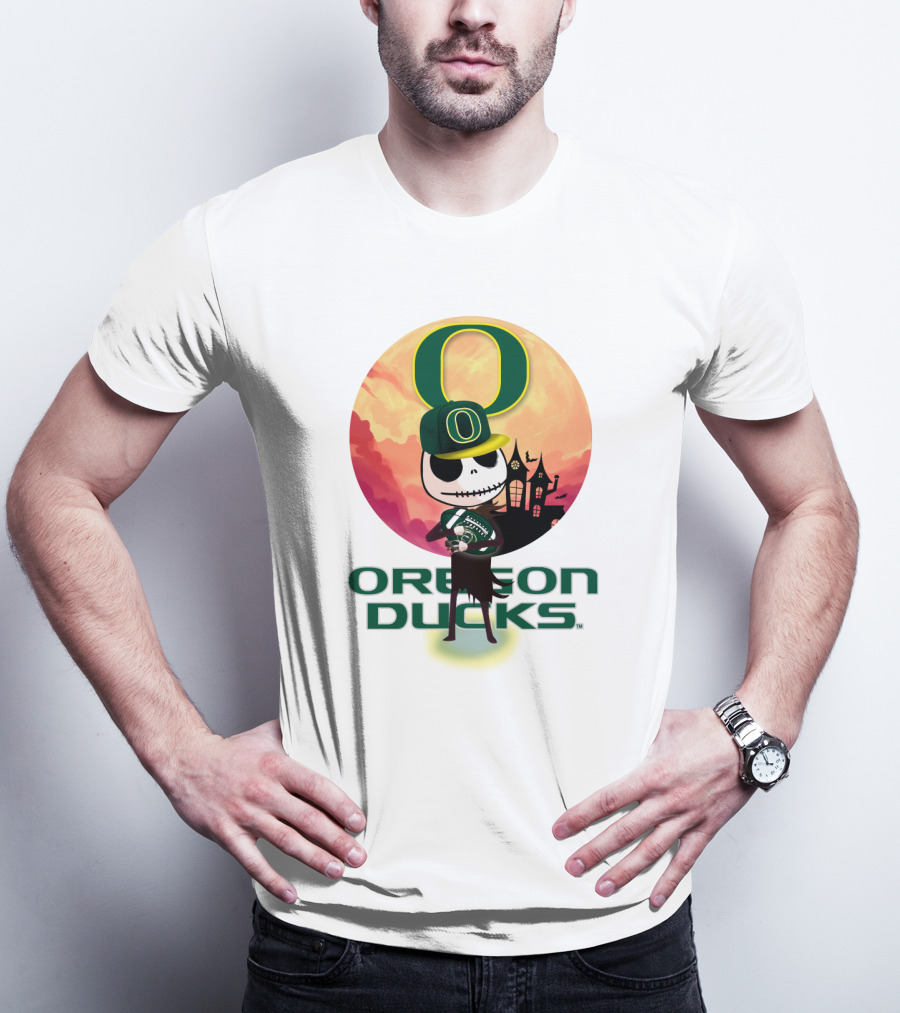 Oregon Ducks Halloween Skeleton O T-Shirt