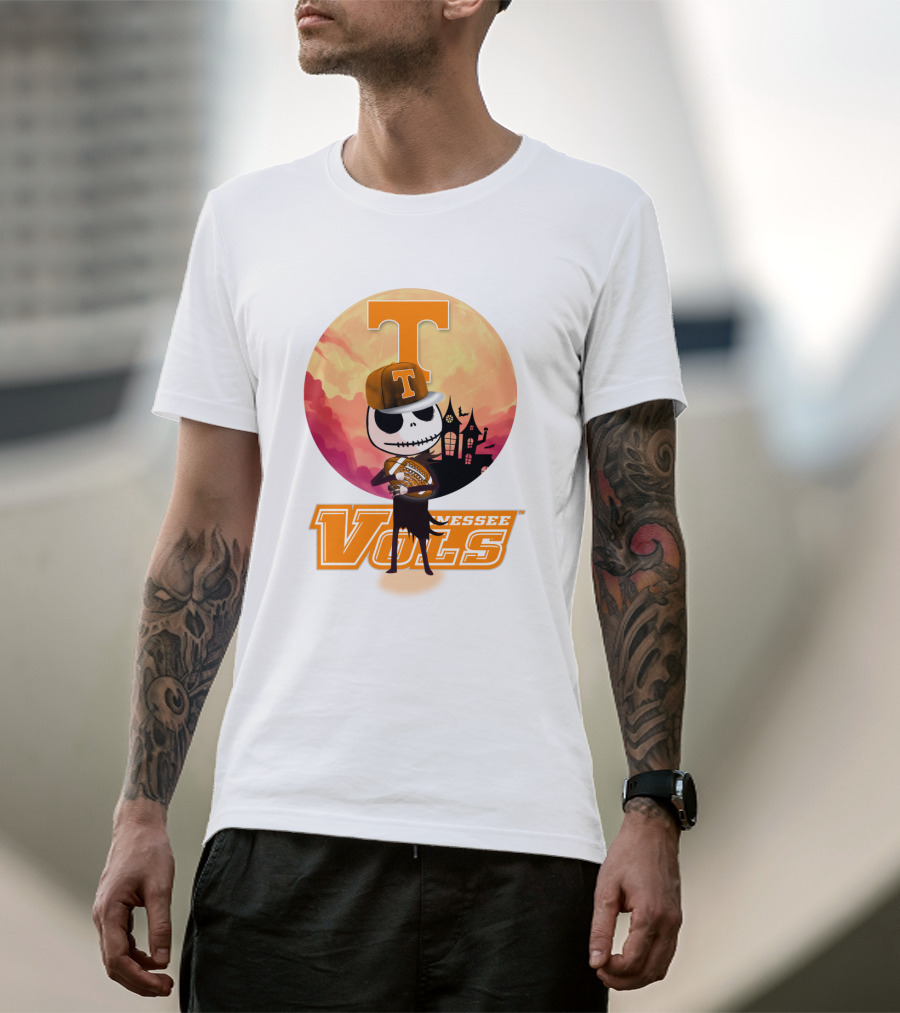 Tennessee Vols Jack Skellington Halloween Football T-Shirt