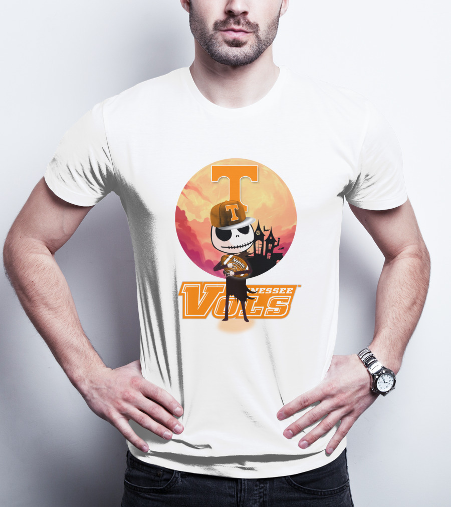 Tennessee Vols Jack Skellington Halloween Football T-Shirt