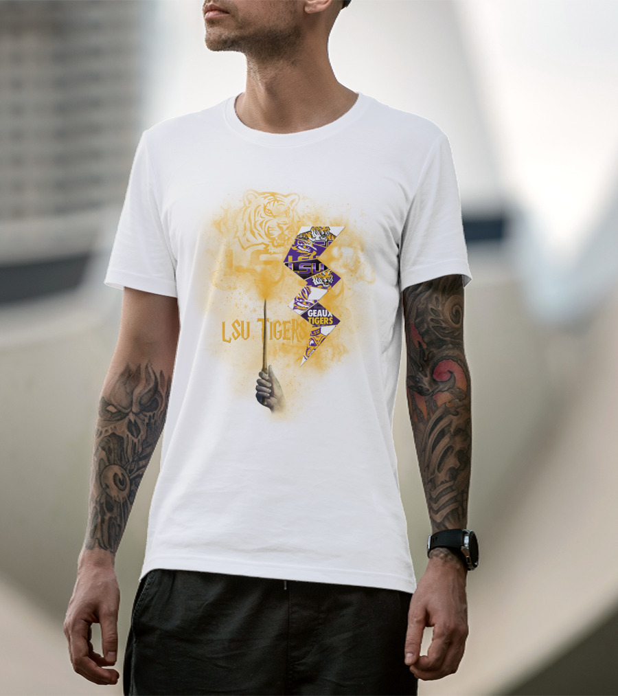 Lsu Tigers Geaux Tigers Lightning Wand T-Shirt