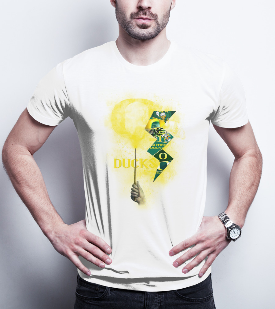 Oregon Ducks Lightning Bolt Logo Collage T-Shirt
