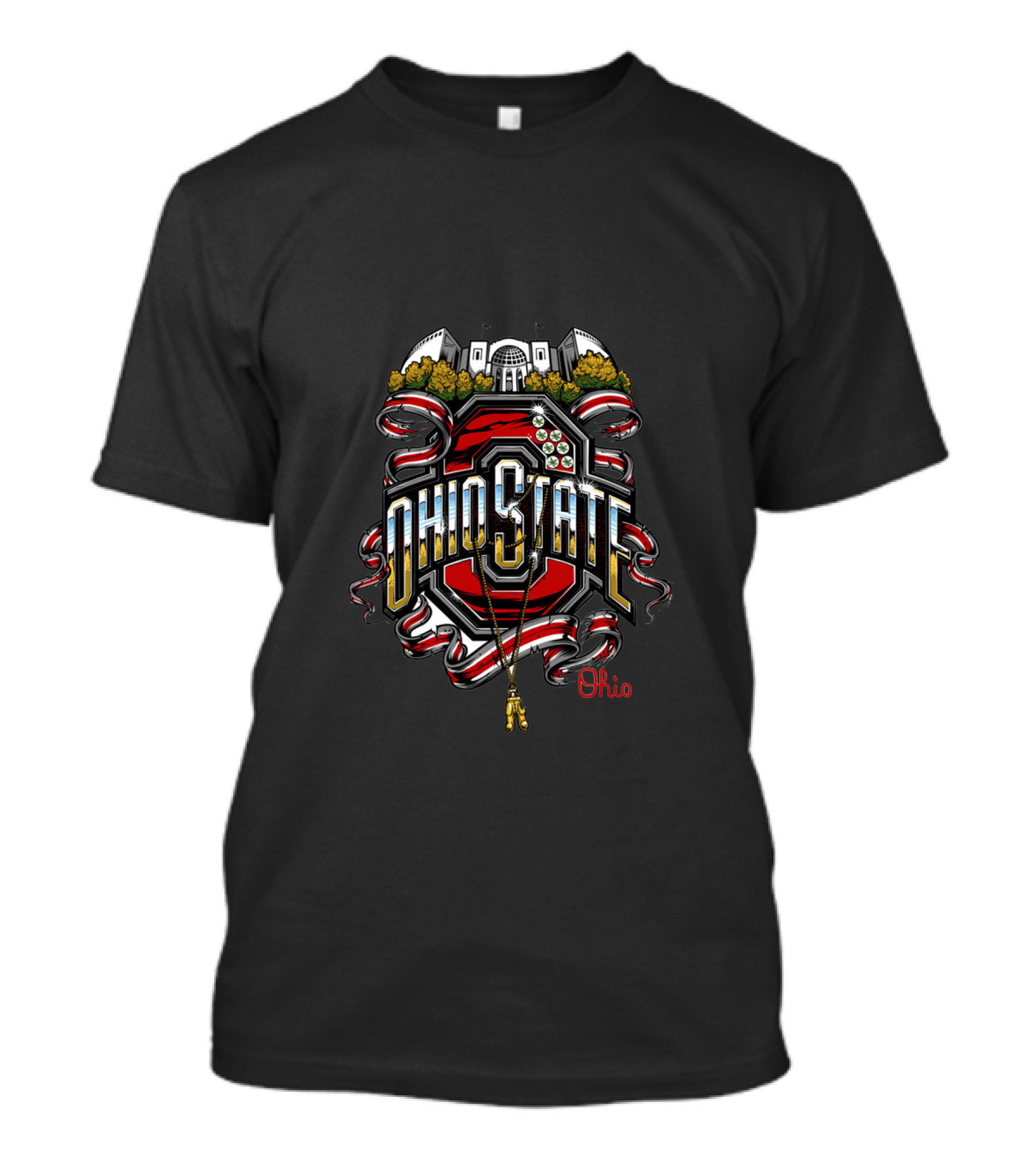 Ohio State Buckeyes Logo With Stadium And Ohio T-Shirt