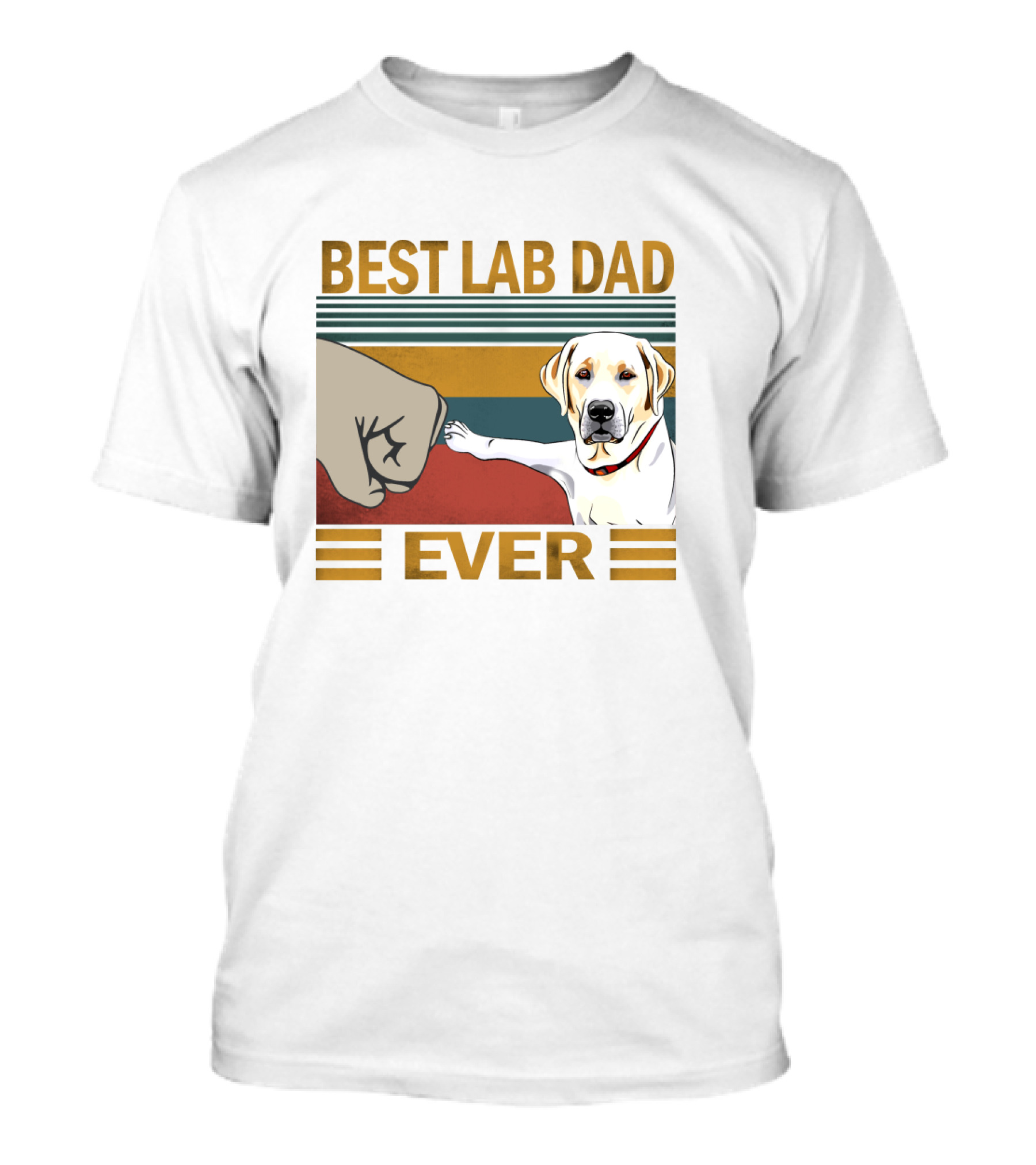 Best Lab Dad Ever Fist Bump With Yellow Labrador Retriever T-Shirt