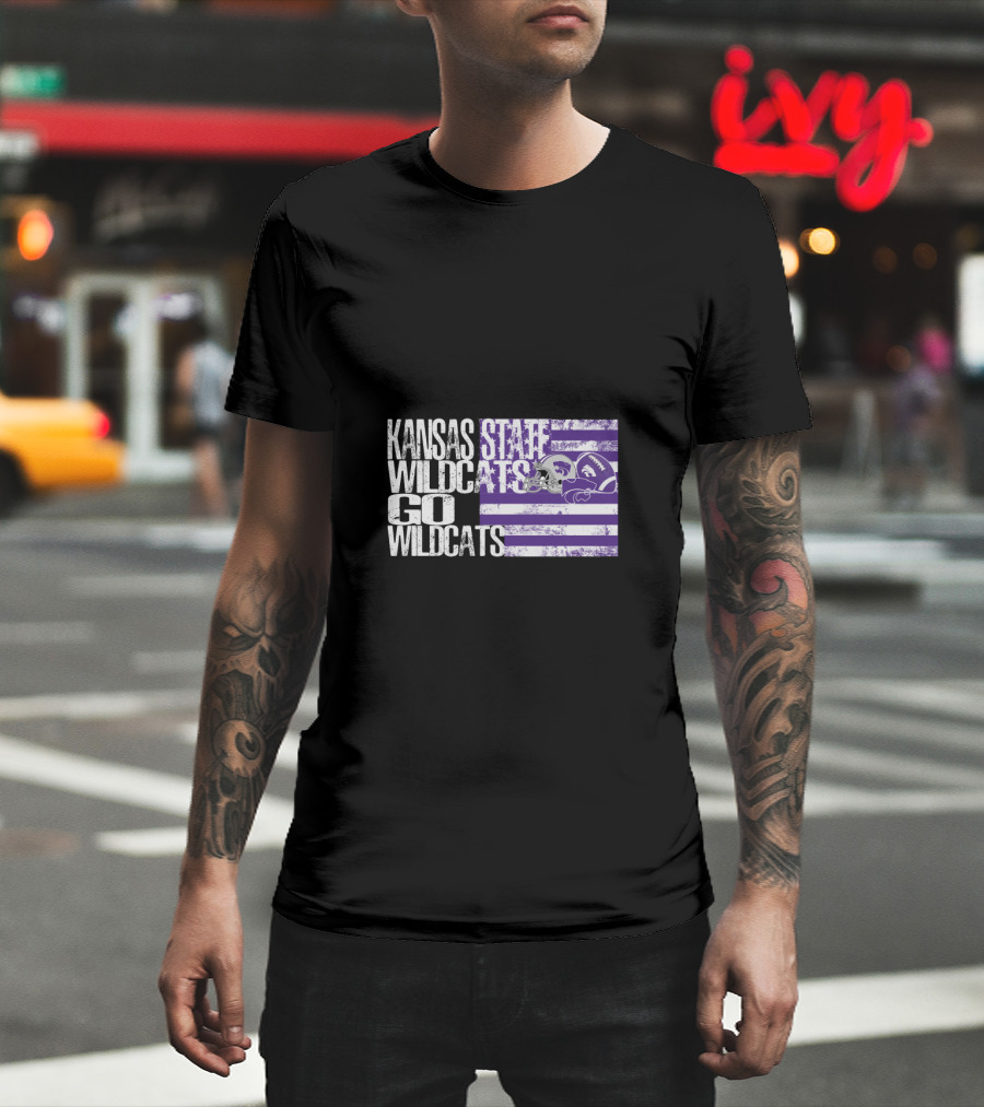 Kansas State Wildcats Go Wildcats Flag T-Shirt