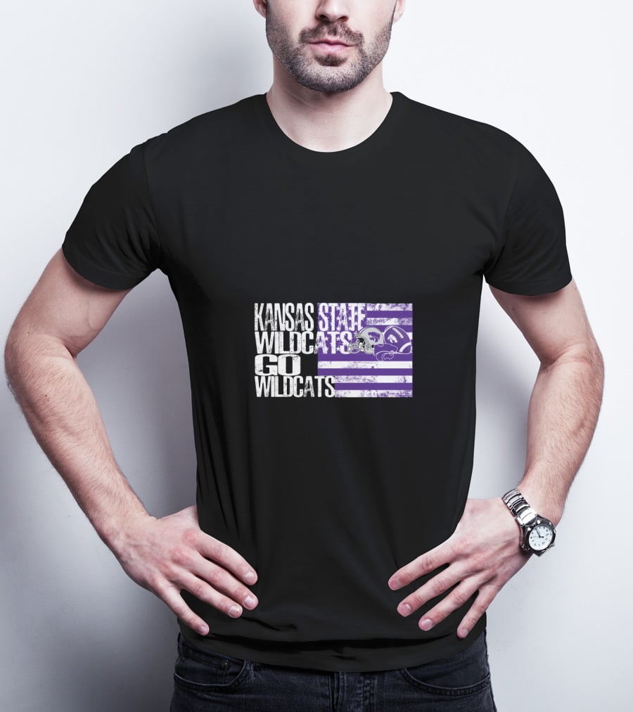 Kansas State Wildcats Go Wildcats Flag T-Shirt