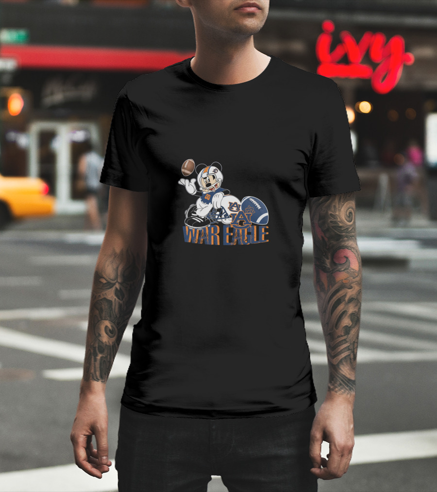 Auburn War Eagle Mickey Football Auburn Tigers T-Shirt