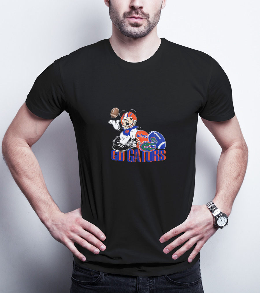 Florida Gators Football Mickey Mouse Go Gators 00 Helmets And Football T-Shirt