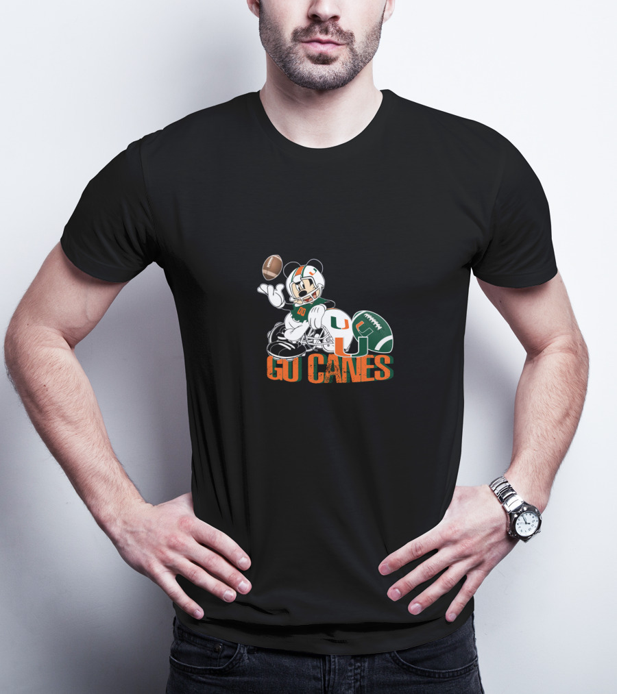 Go Canes Mouse Football Miami T-Shirt