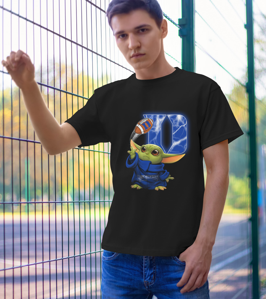 Blue Devils Chtnca9006 Football Lightning Yoda Nod T-Shirt
