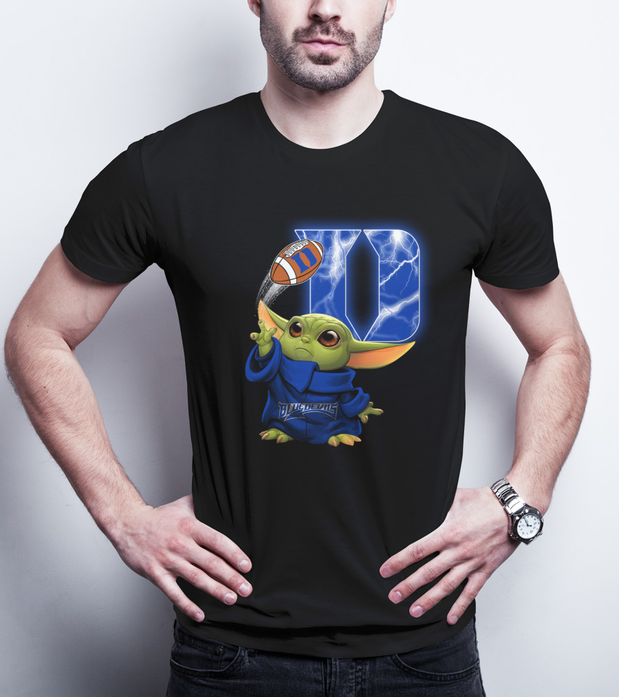 Blue Devils Chtnca9006 Football Lightning Yoda Nod T-Shirt