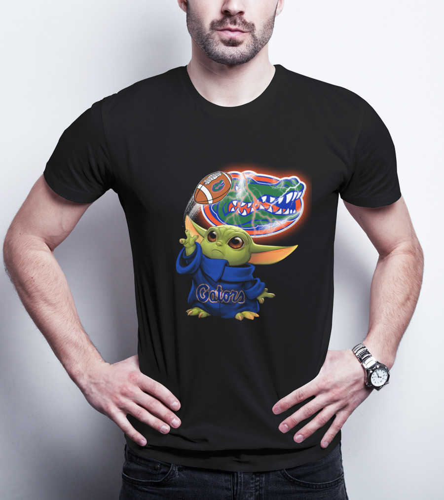 Gators Baby Yoda Holding Football Florida Gators T-Shirt