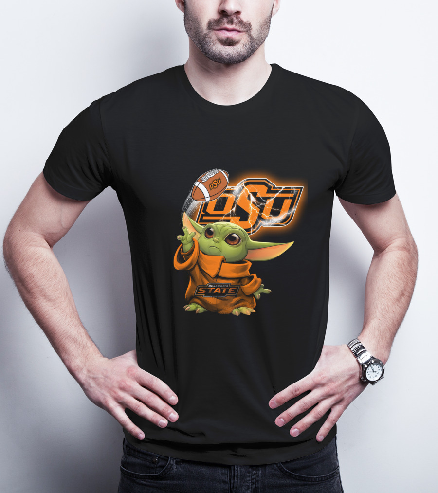 Oklahoma State Osu Football Baby Yoda T-Shirt