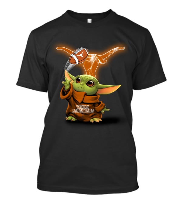 Texas Longhorns Baby Yoda Football Magic T-Shirt