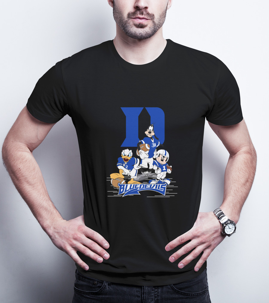 Blue Devils Football Mickey Donald Goofy Duke D T-Shirt