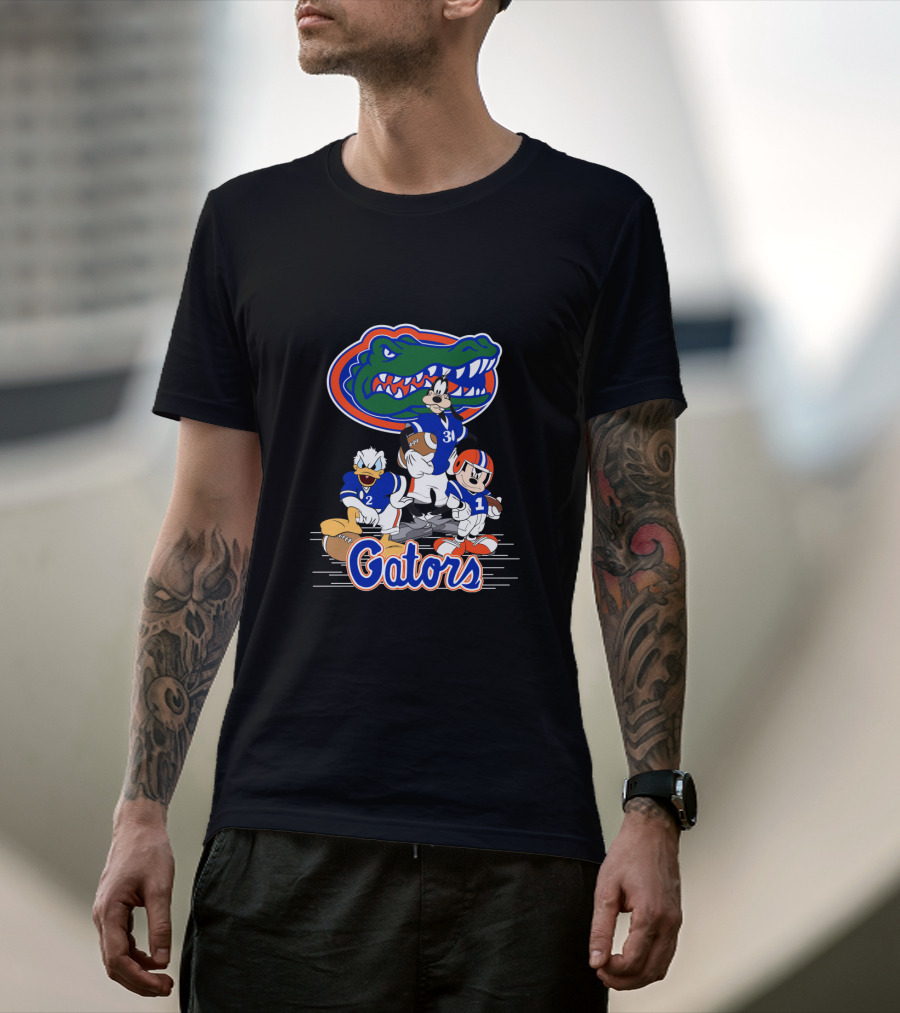 Gators Football Goofy Mickey Donald T-Shirt