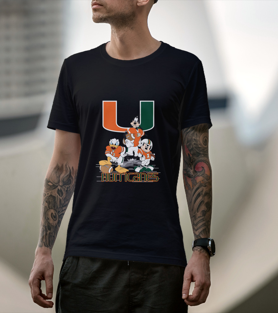 University Of Miami Hurricanes Characters Football Team T-Shirt