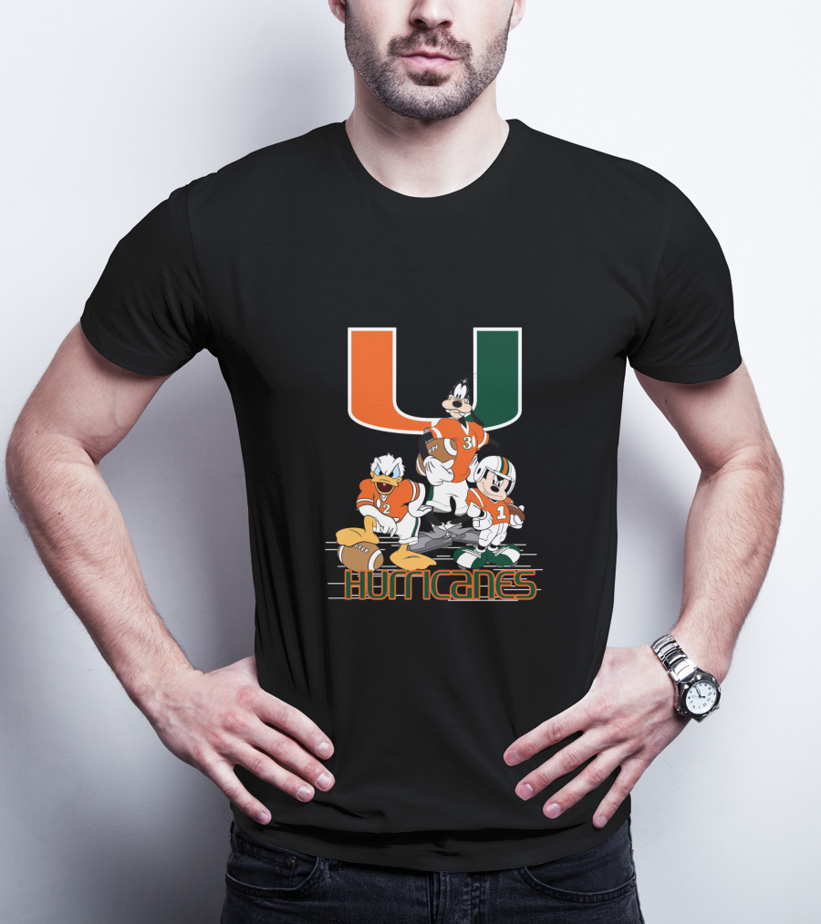University Of Miami Hurricanes Characters Football Team T-Shirt