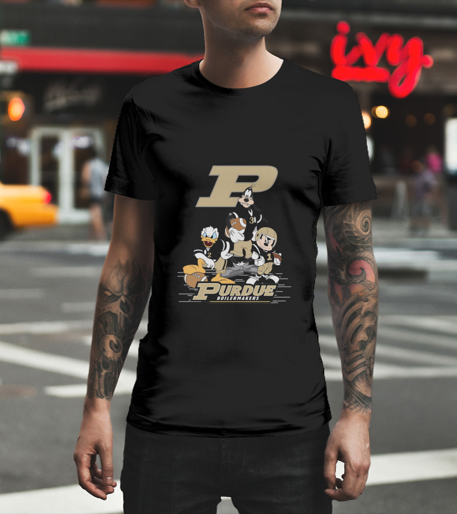 Purdue Boilermakers Character Team Football Collaboration T-Shirt