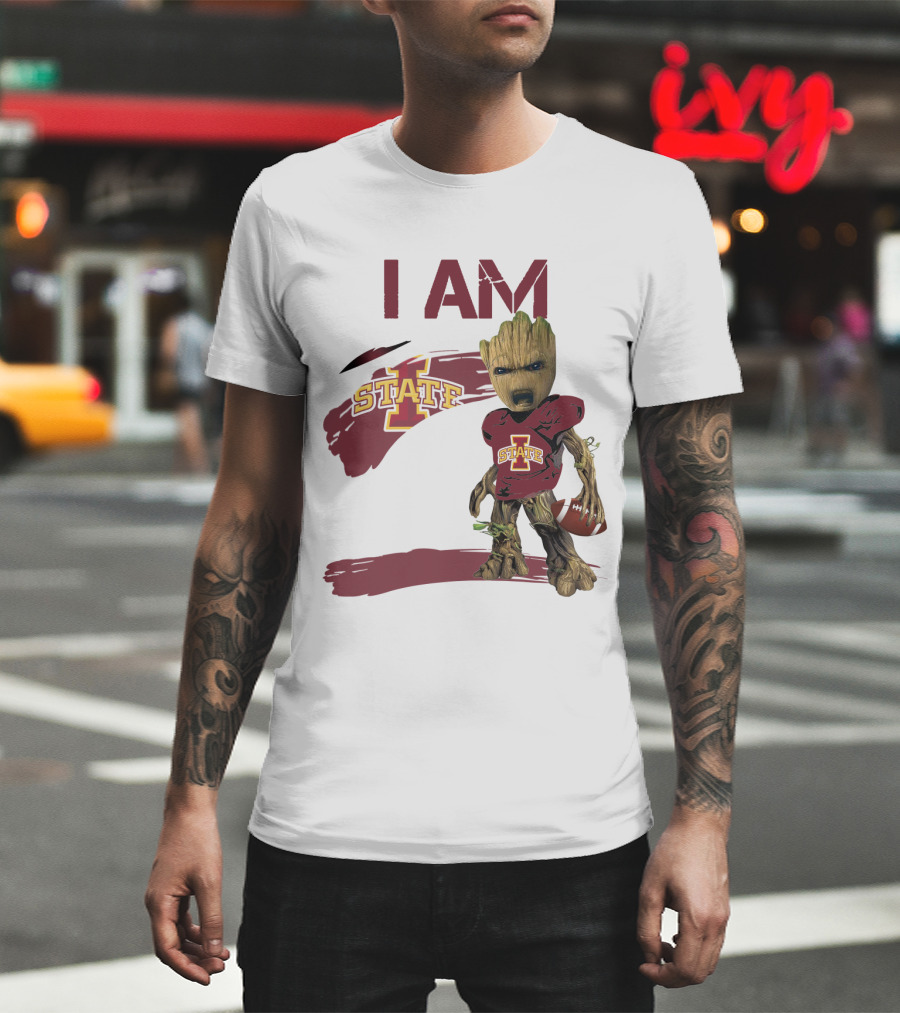 I Am Iowa State Baby Groot Football T-Shirt