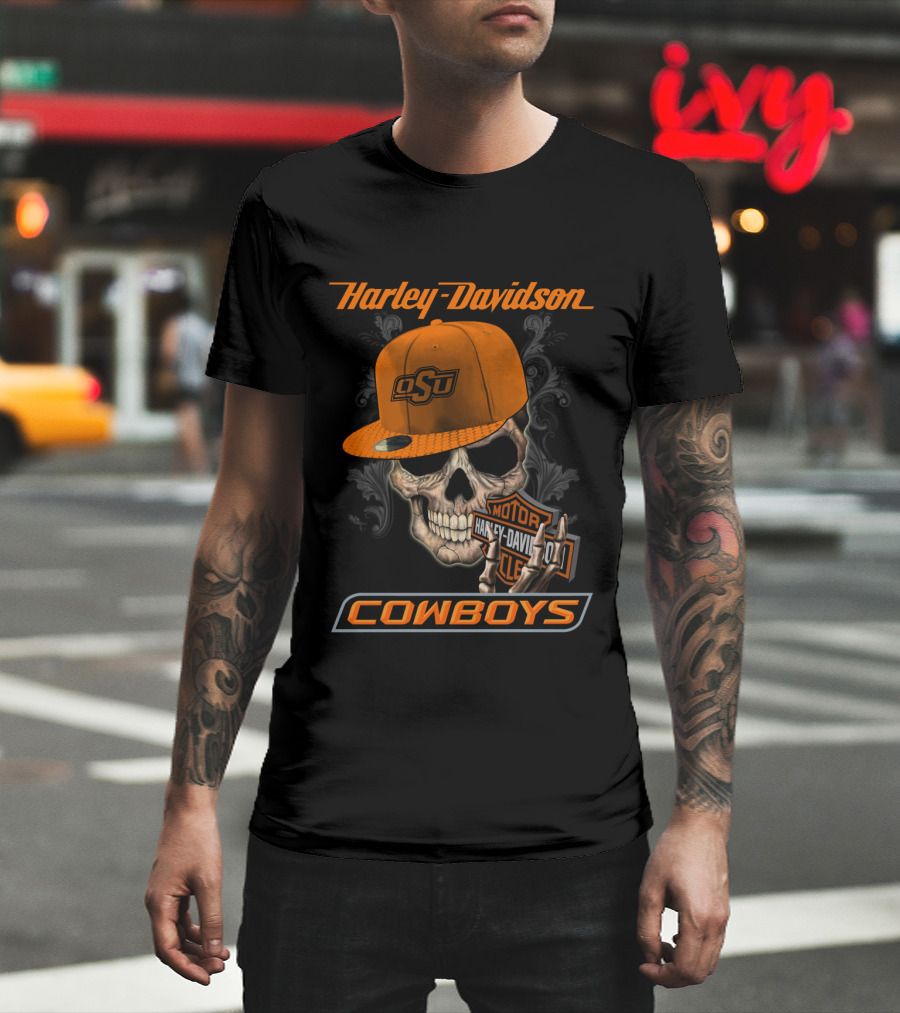 Harley Davidson Osu Cowboys Skull T-Shirt