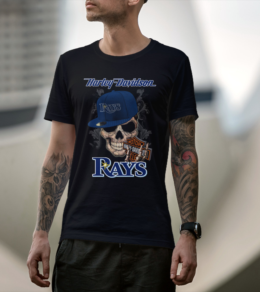 Harley Davidson Skull Rays Tampa Bay T-Shirt