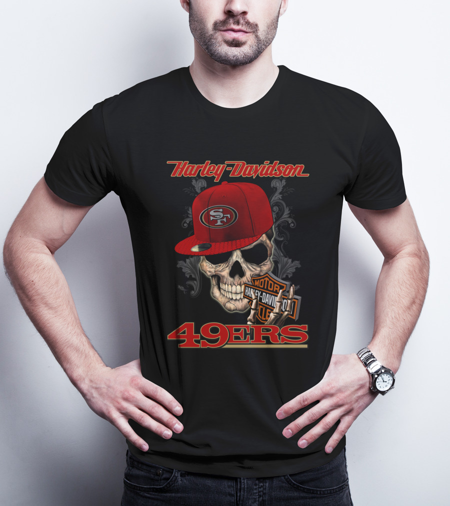 Harley Davidson Sf Skull Cap 49ers T-Shirt