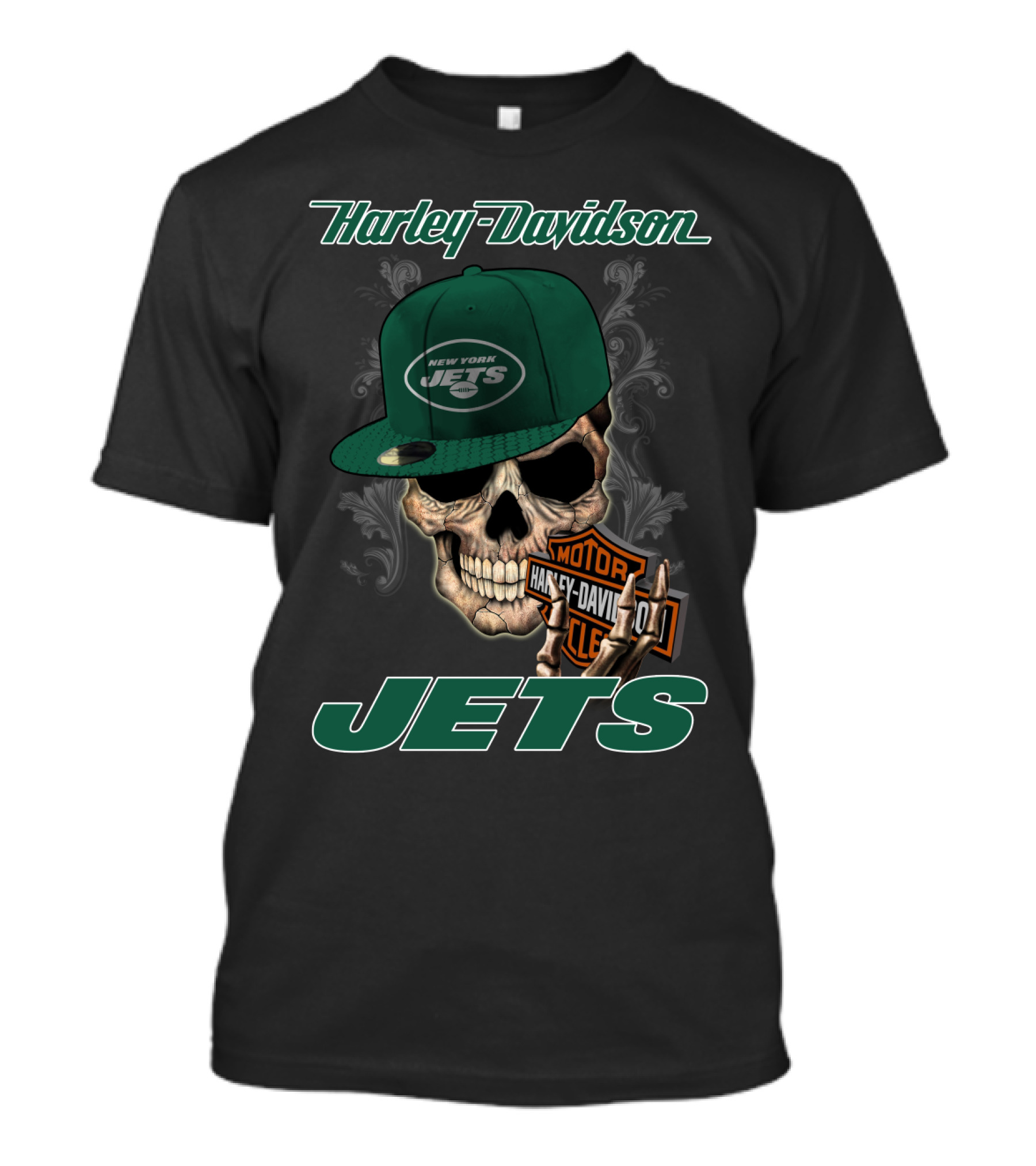 Harley Davidson New York Jets Skull T-Shirt