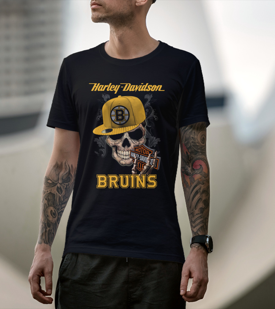 Harley Davidson Skull Boston Bruins T-Shirt