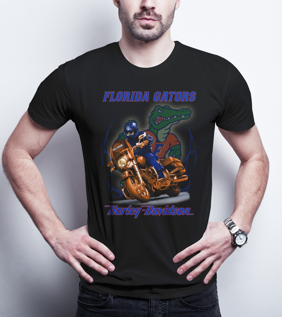 Florida Gators Harley Davidson Motorbike Rider T-Shirt
