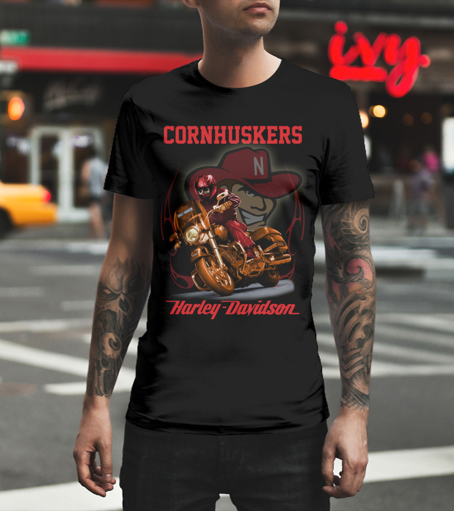 Cornhuskers Harley Davidson Nebraska Cornhuskers Rider T-Shirt