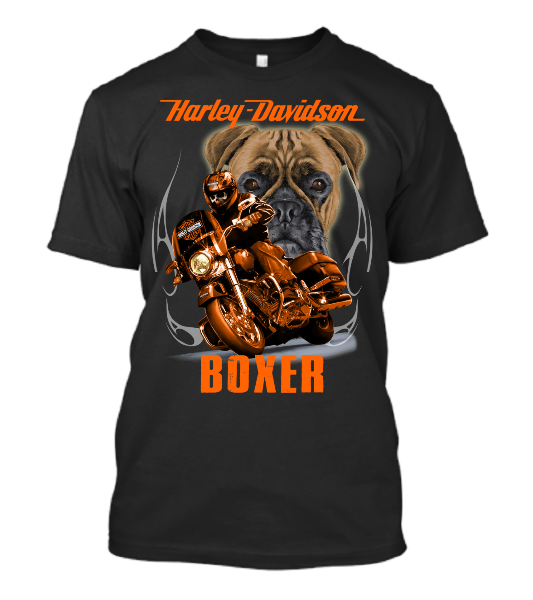 Harley Davidson Boxer Motorcycle Dog Rider T-Shirt
