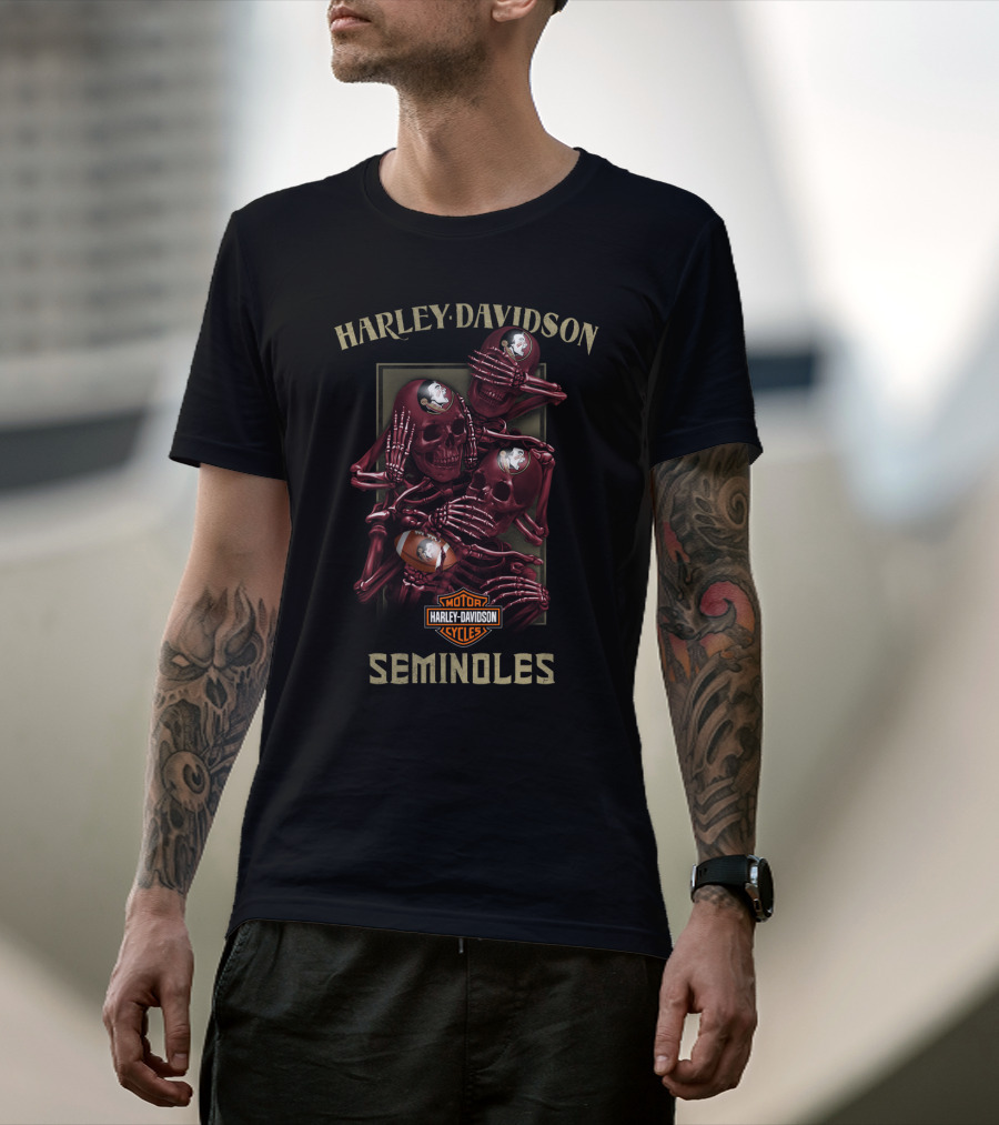 Harley Davidson Motor Cycles Seminoles Ncaa Florida State Seminoles T-Shirt
