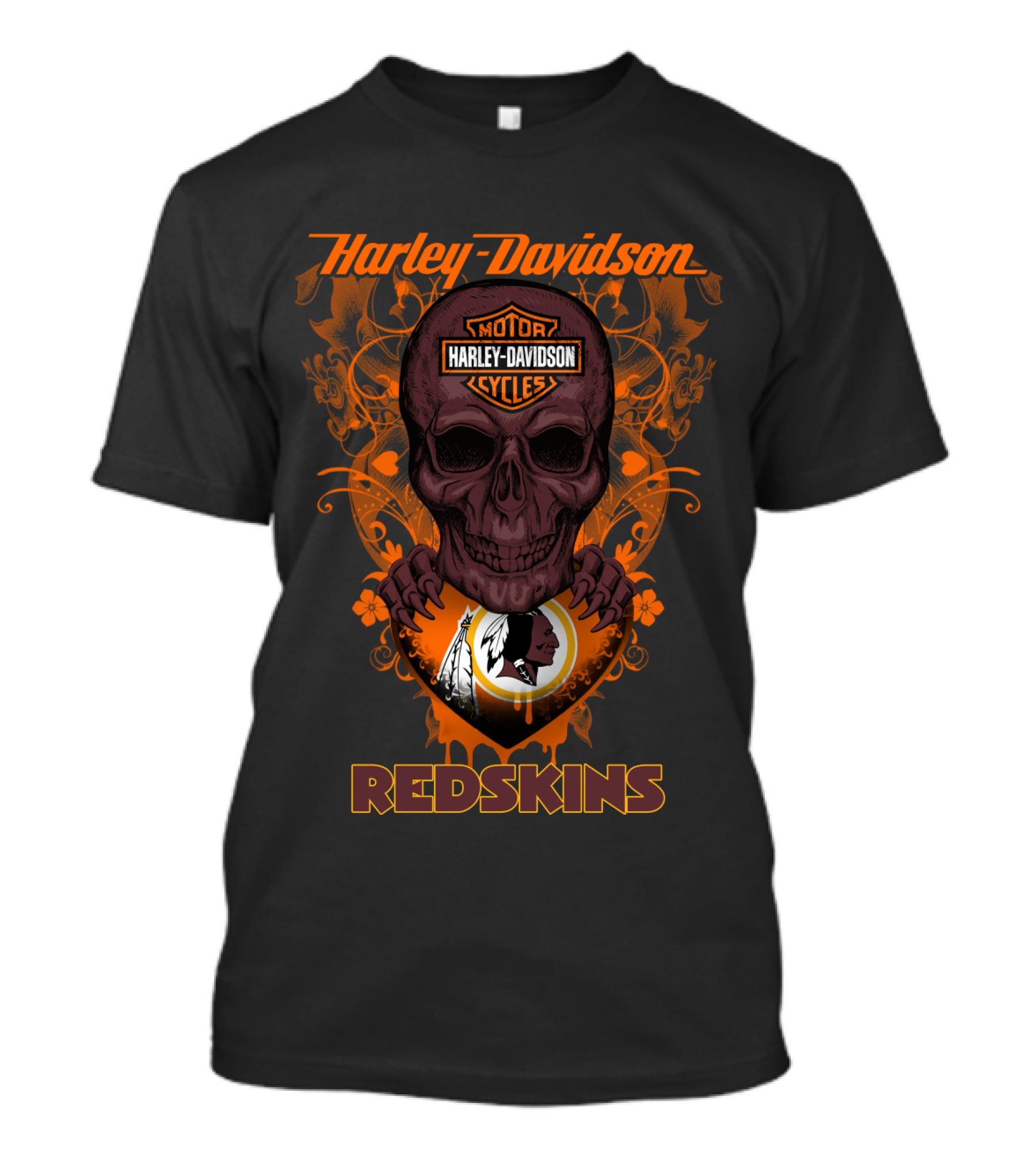 Harley Davidson Redskins Skull T-Shirt
