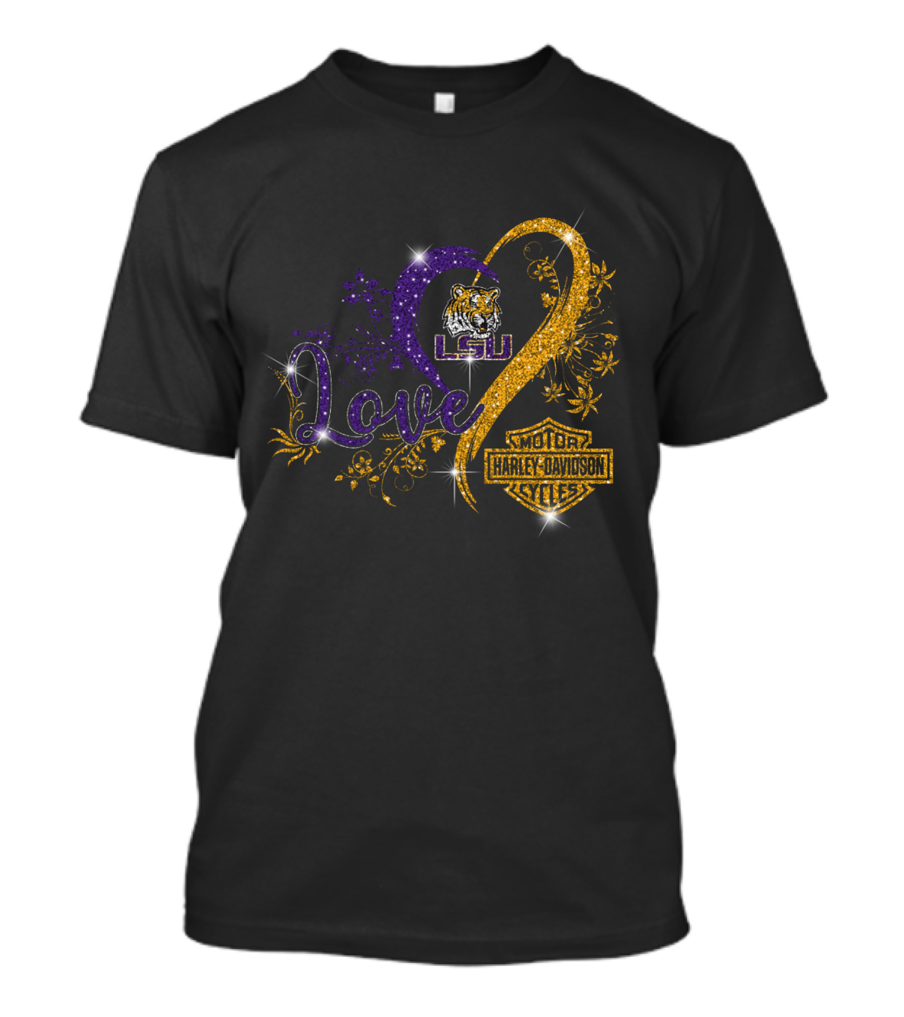 Love Lsu Tigers Harley Davidson Motorcycles T-Shirt