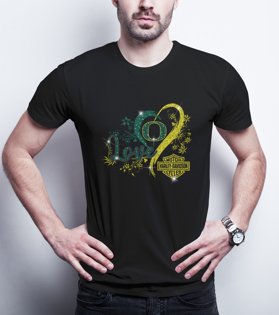 Love Oregon Ducks Harley Davidson Motor Cycles T-Shirt