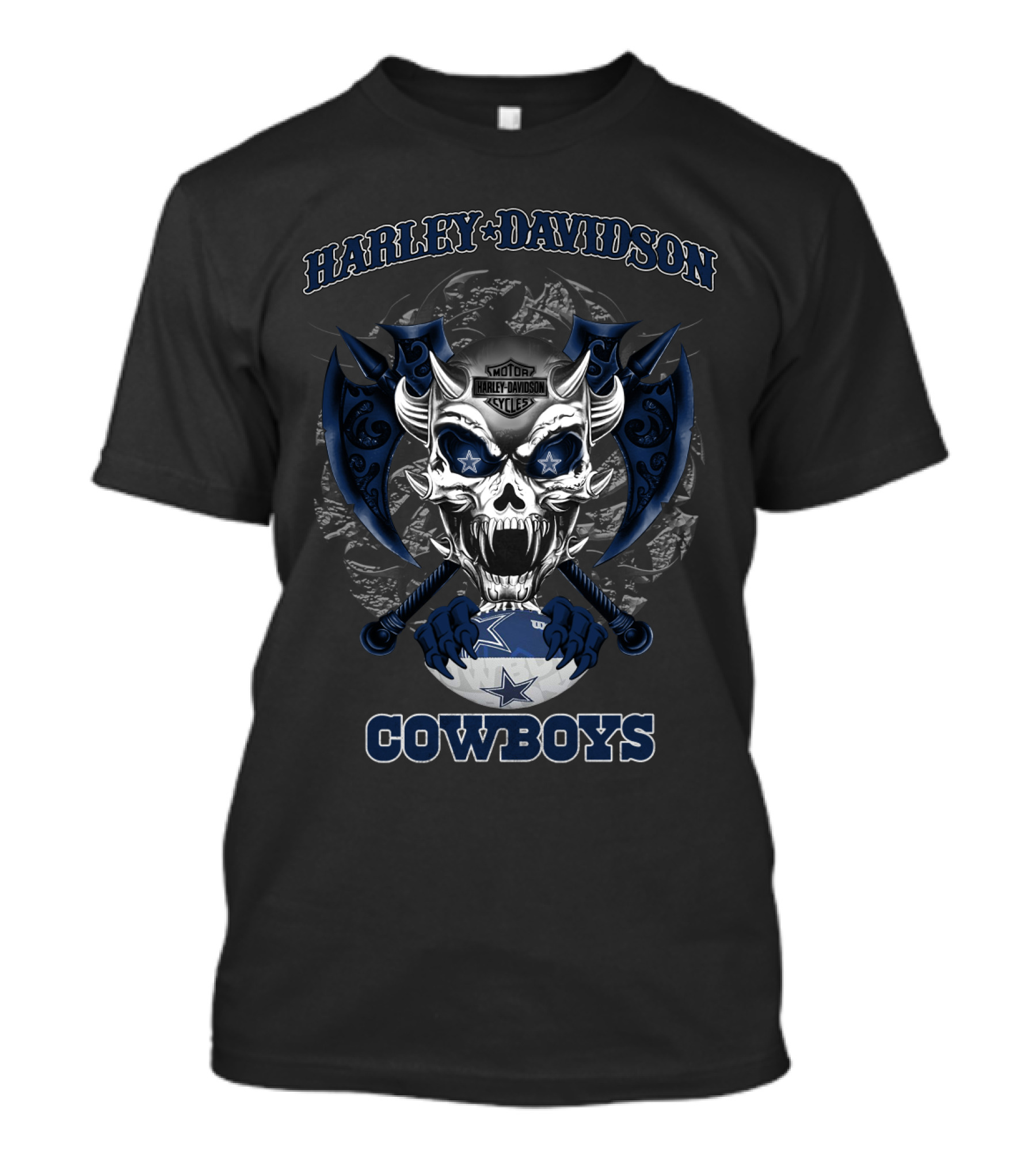 Harley Davidson Motor Cowboys Skull Dallas Cowboys T-Shirt