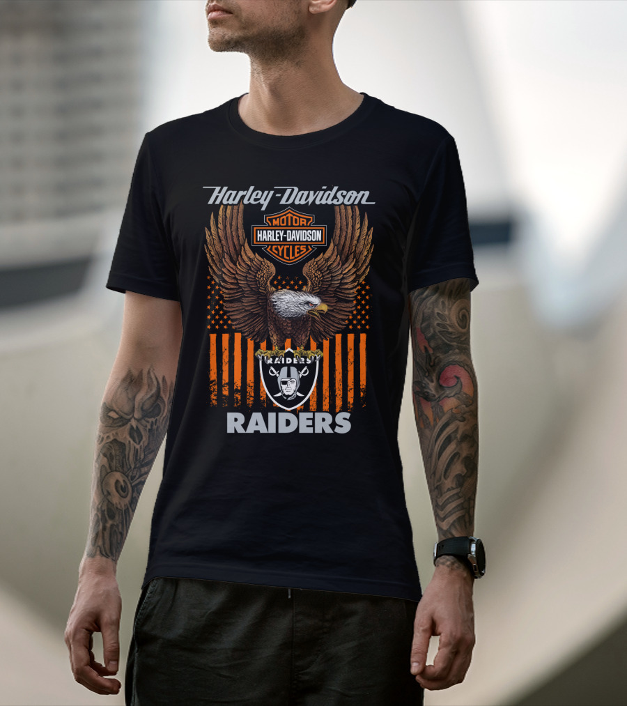 Harley Davidson Nfl Oakland Raiders Eagle T-Shirt