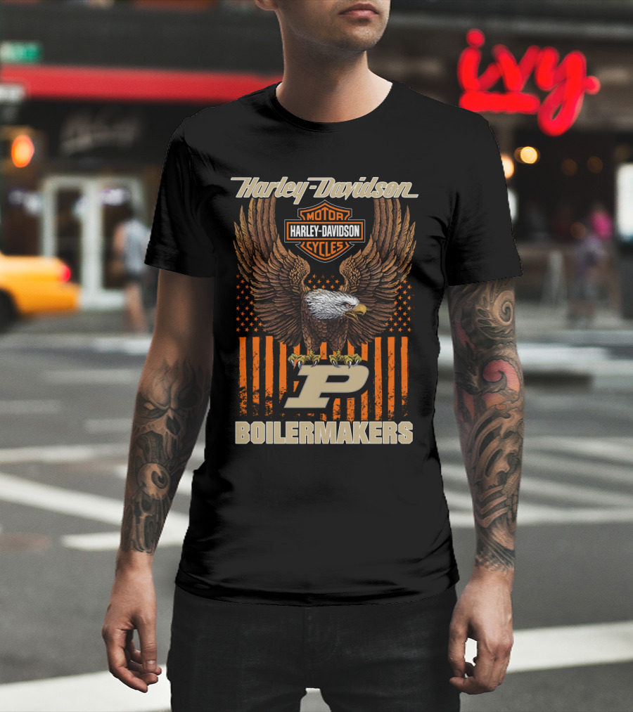 Harley Davidson Motor Cycles Purdue Boilermakers Eagle P T-Shirt