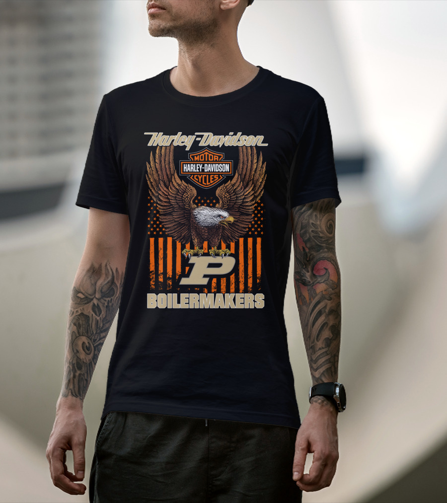 Harley Davidson Motor Cycles Purdue Boilermakers Eagle P T-Shirt
