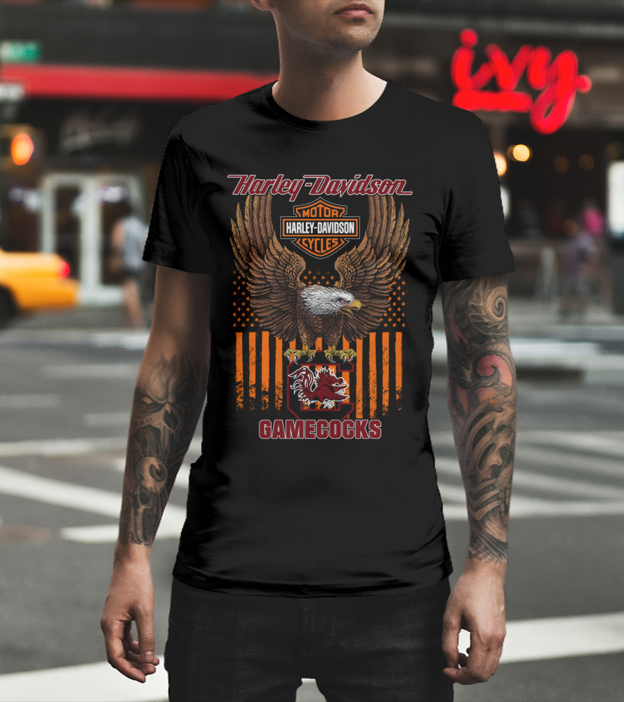 Harley Davidson Motorcycles Eagle South Carolina Gamecocks T-Shirt