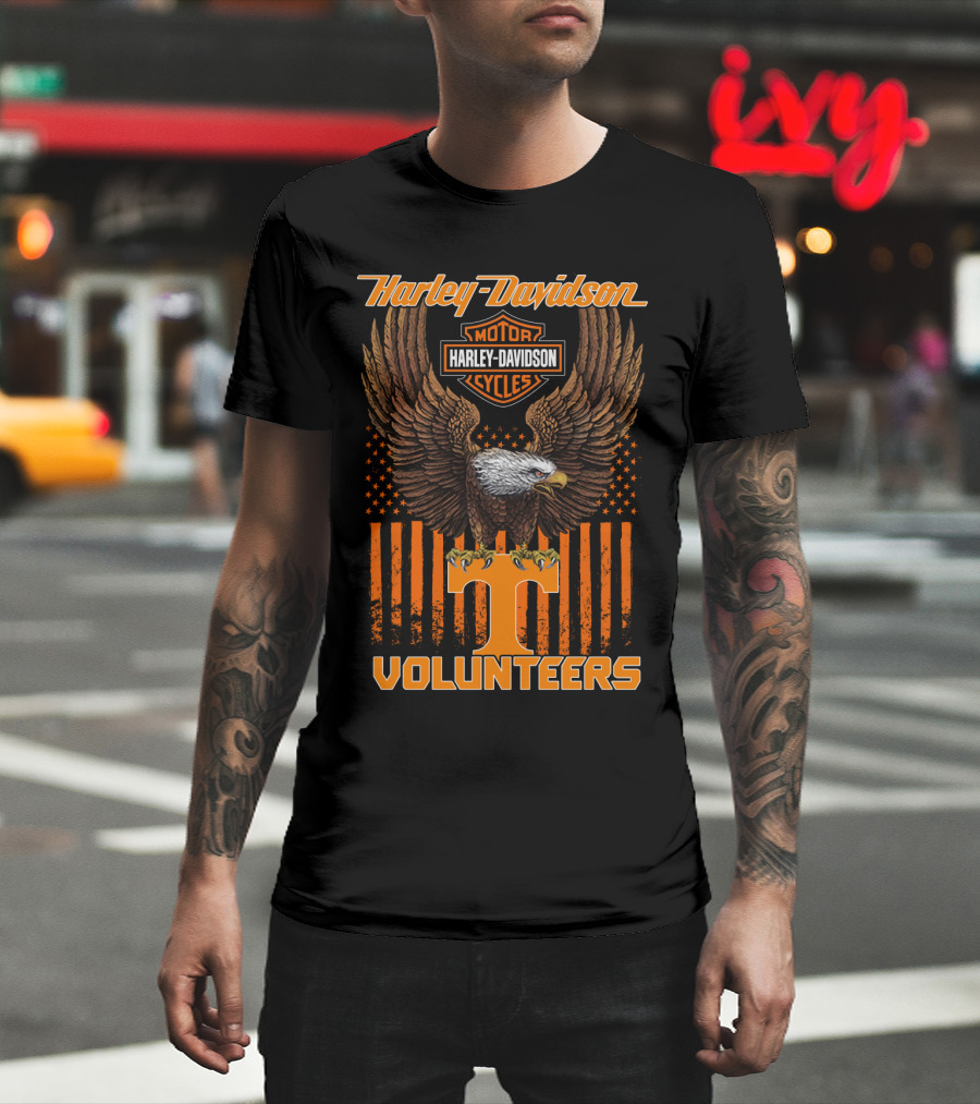 Harley Davidson Motor Cycles Tennessee Volunteers Eagle T-Shirt