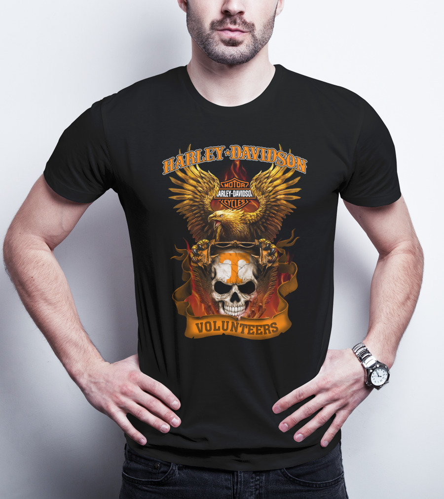 Harley Davidson Motorcycles Volunteers Eagle Skull 2803Hl Tennessee T-Shirt