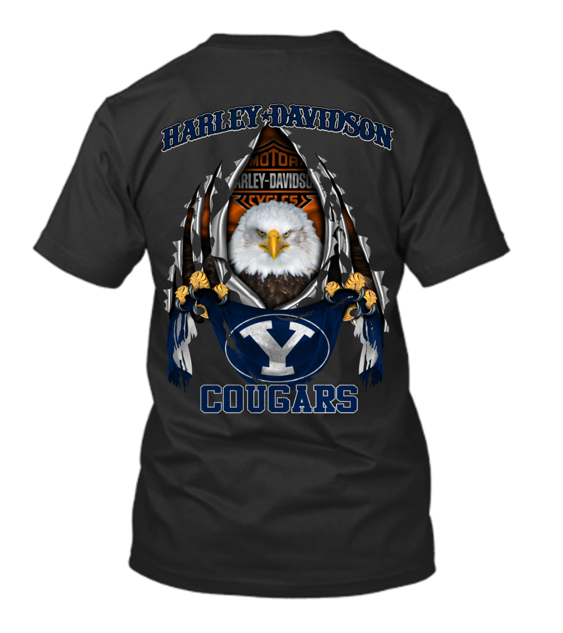 Harley Davidson Motor Cycles Eagle Y Cougars T-Shirt