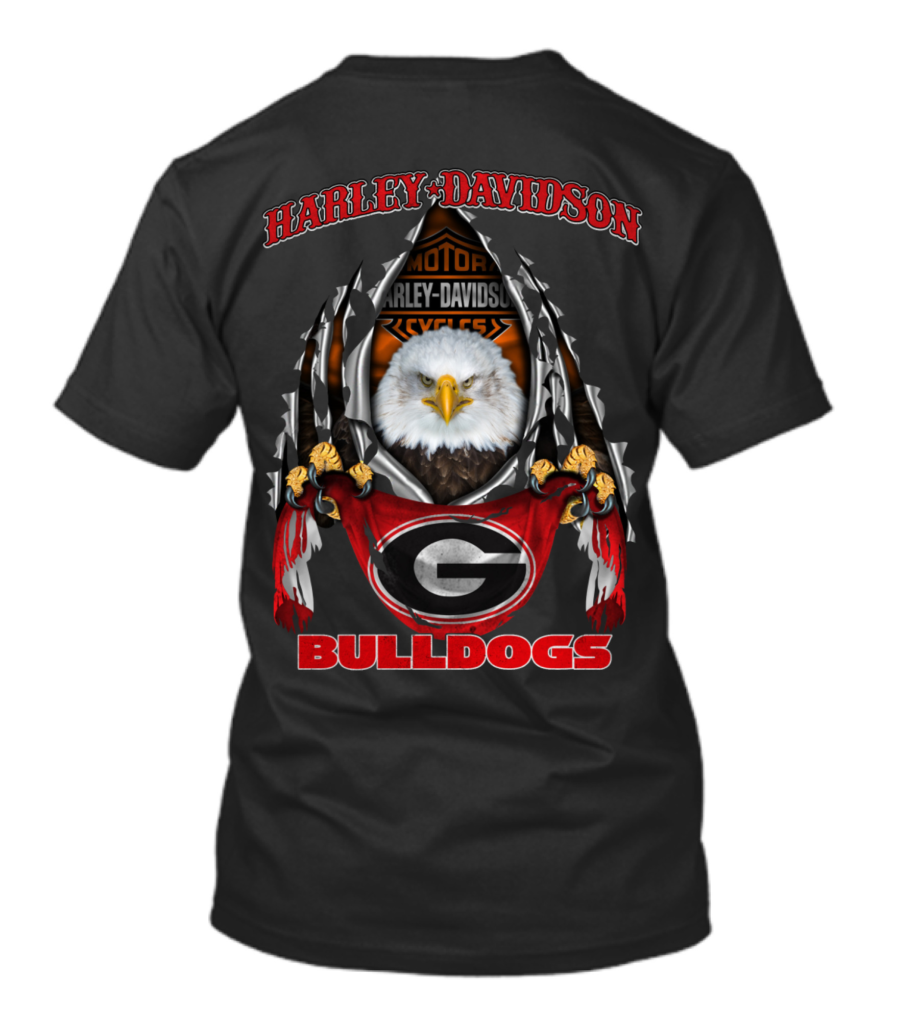 Harley Davidson Motorcycles Georgia Bulldogs Eagle T-Shirt