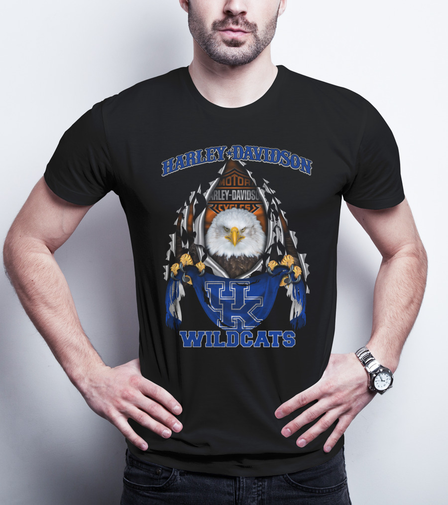 Harley Davidson Kentucky Wildcats Eagles Motor Cycles T-Shirt