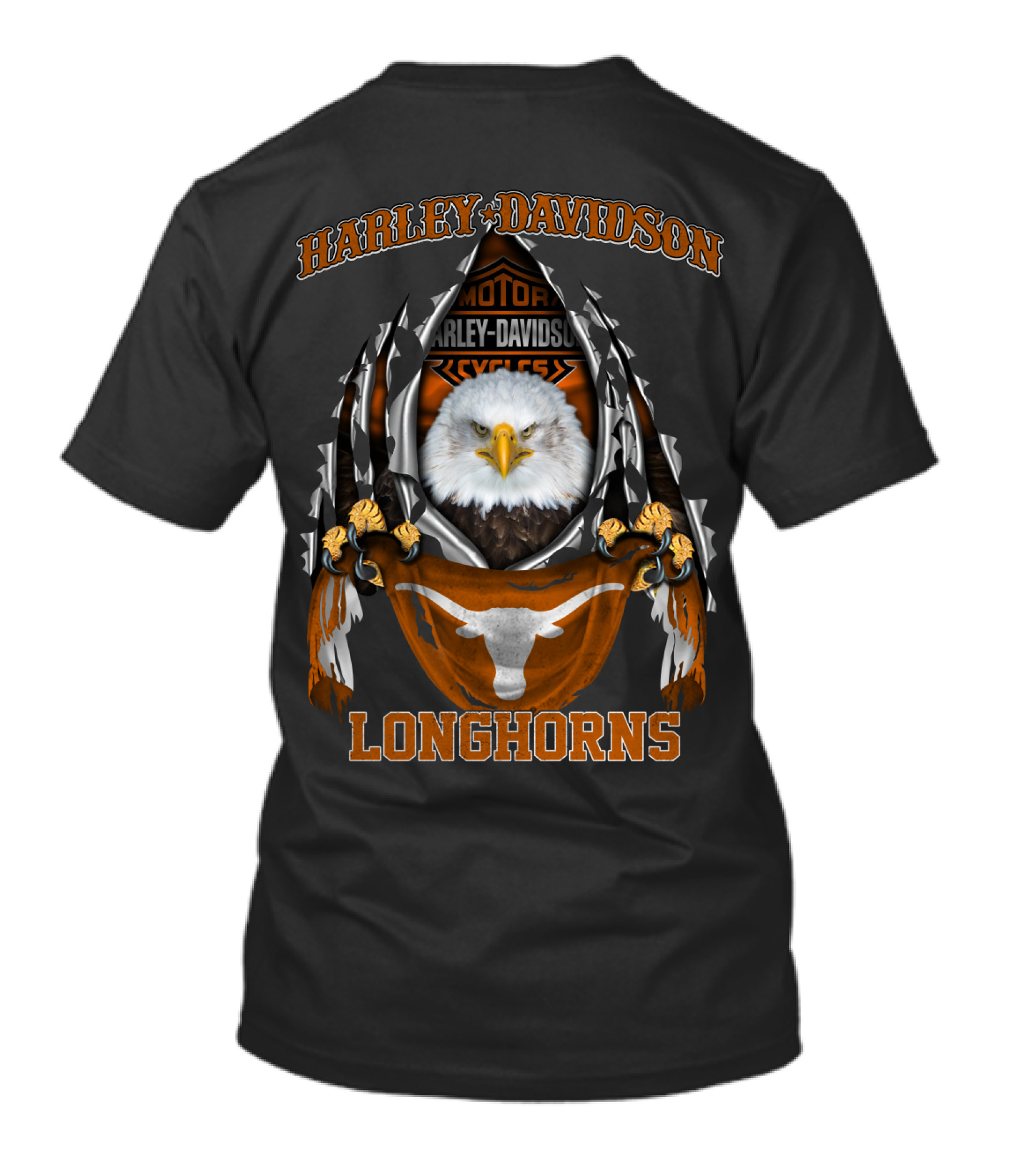 Harley Davidson Motorcycles Longhorns Eagle Texas T-Shirt