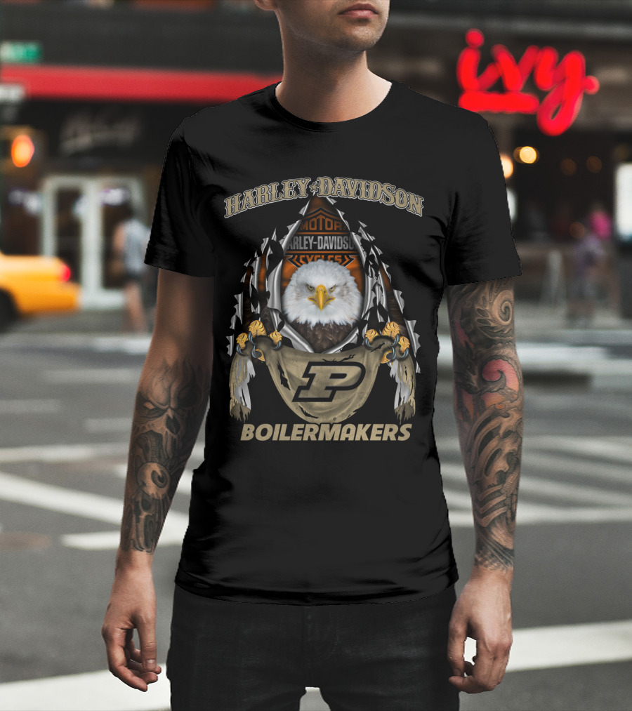 Harley Davidson Boilermakers Purdue P Eagle T-Shirt