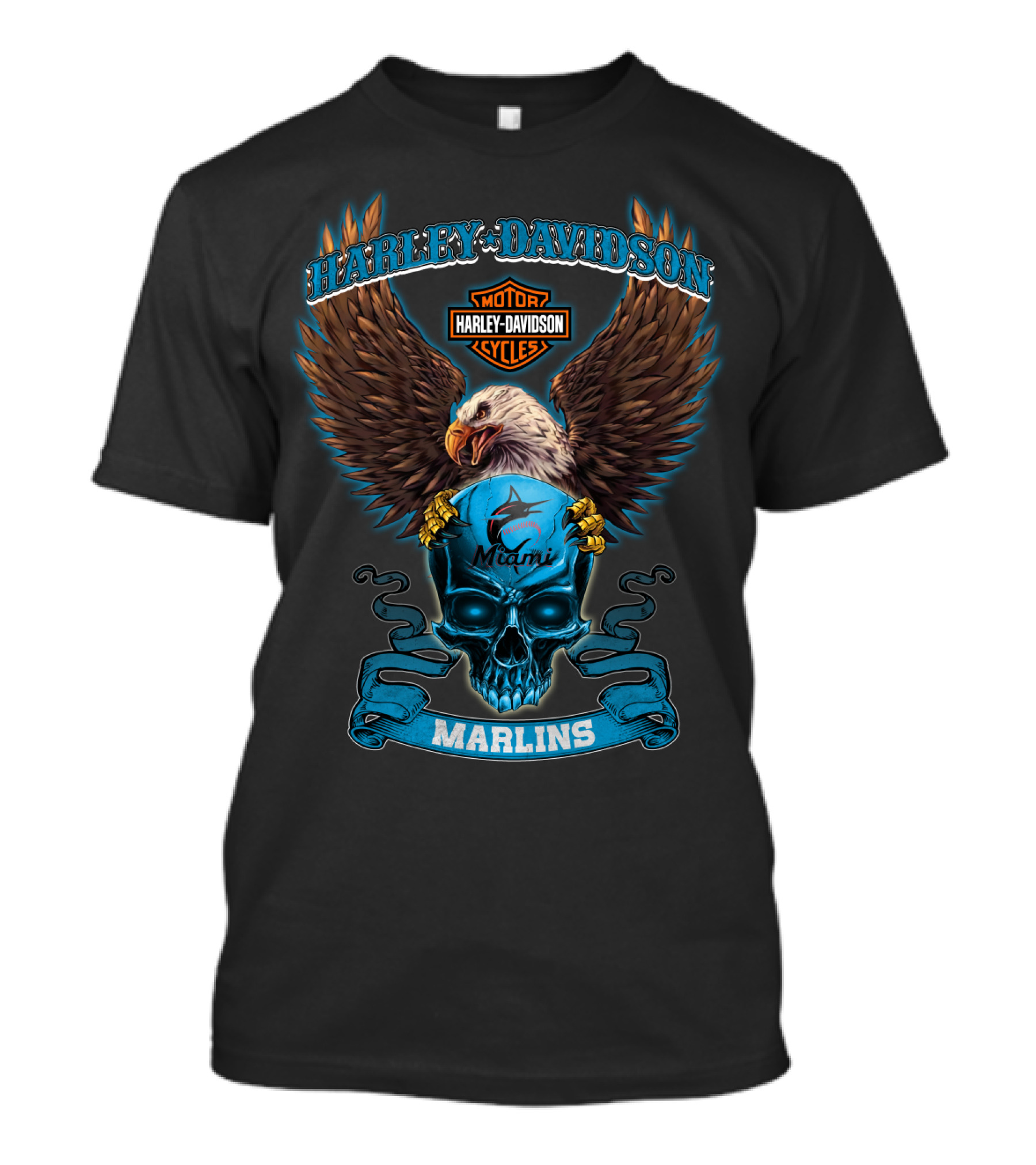 Harley Davidson Motor Cycles Miami Marlins T-Shirt