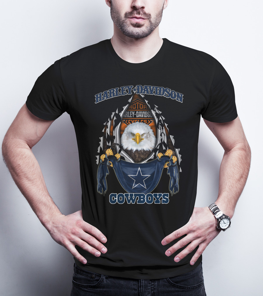 Harley Davidson Dallas Cowboys Eagle Nfl 84 T-Shirt